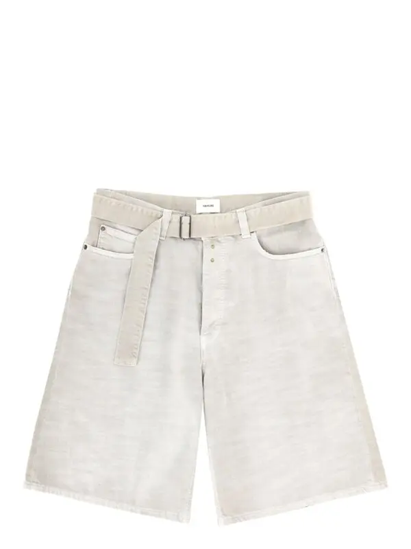 HAIKURE Belted Cotton Wide-leg Shorts - Beige