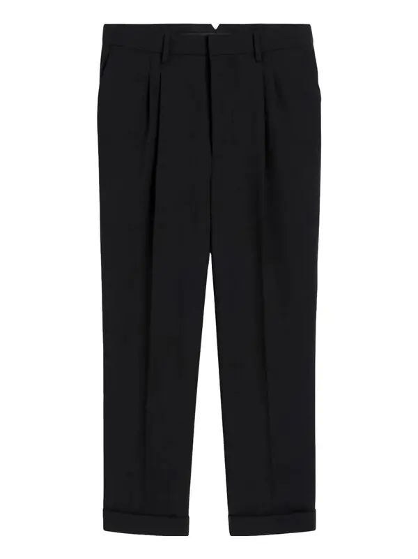 AMI Paris Carrot Fit Pleated Trousers Ss25 - Black