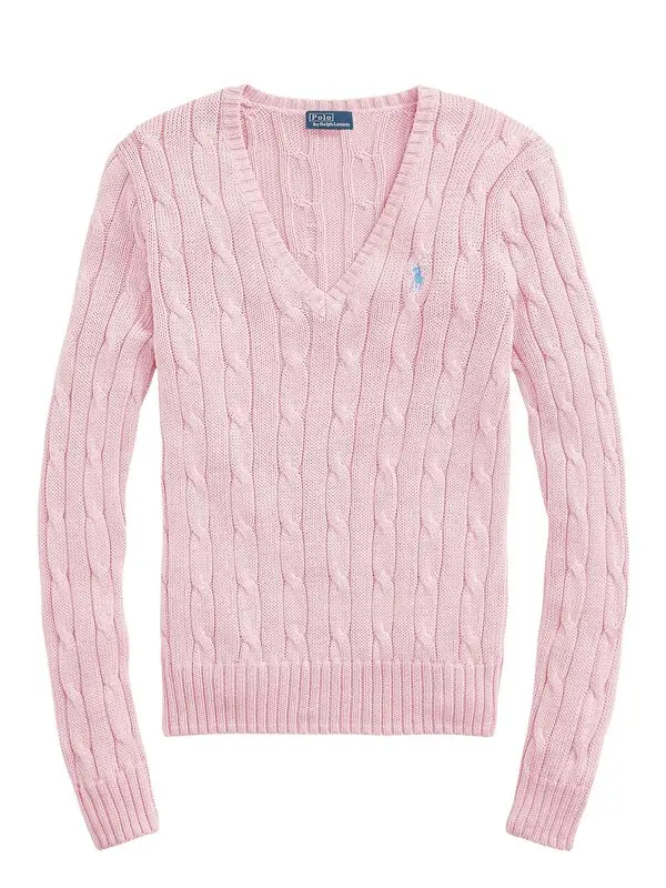 Ralph Lauren Cable Knit Crew Neck Sweater - Pink