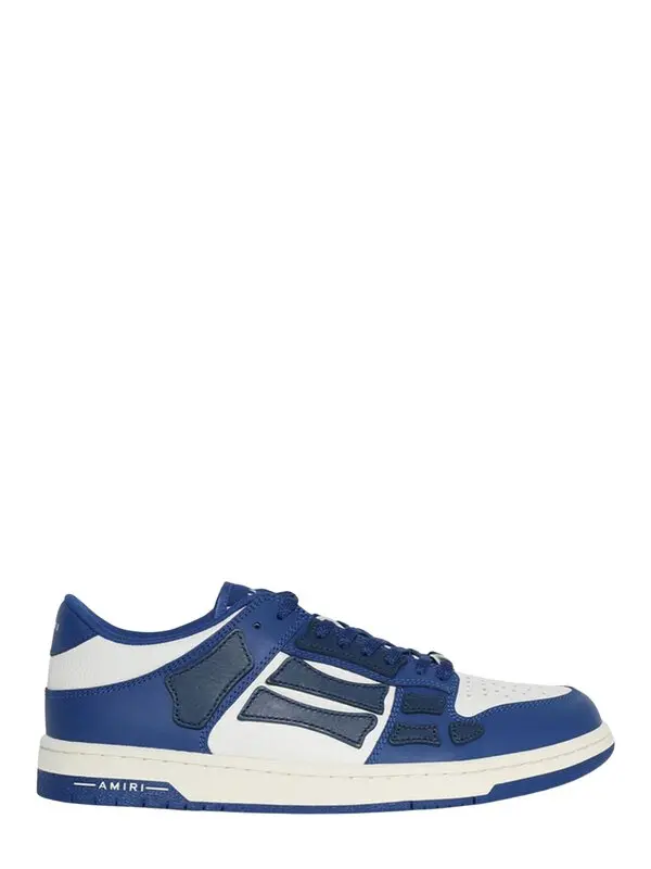 Amiri Perforated Almond Toe Sneakers With Contrasting Heel - Navy