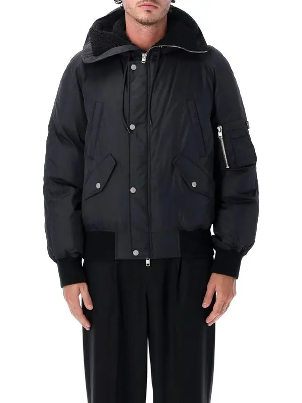 MAISON MARGIELA Hooded Quilted Bomber Jacket - Nero