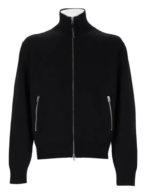 TOM FORD Zip-up Wool Sweater Jacket - Black