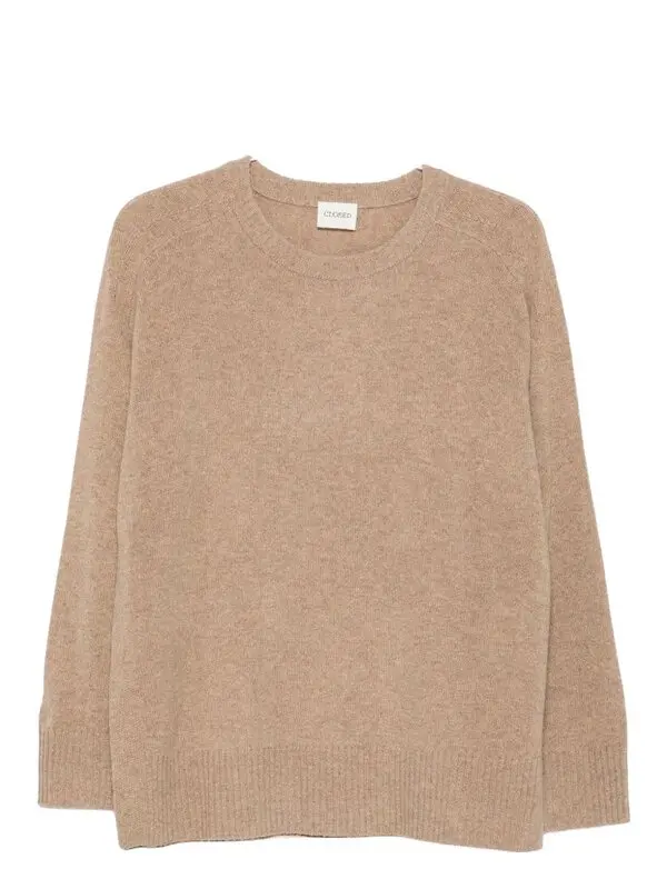 Closed Wool Crewneck Jumper - Beige