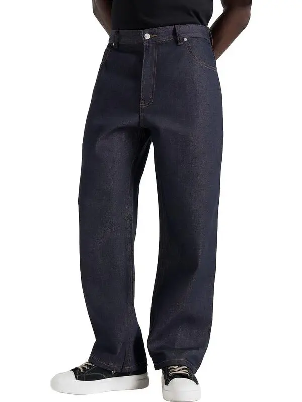 Manière De Voir Relaxed Fit Dark Wash Denim Jeans - Indigo
