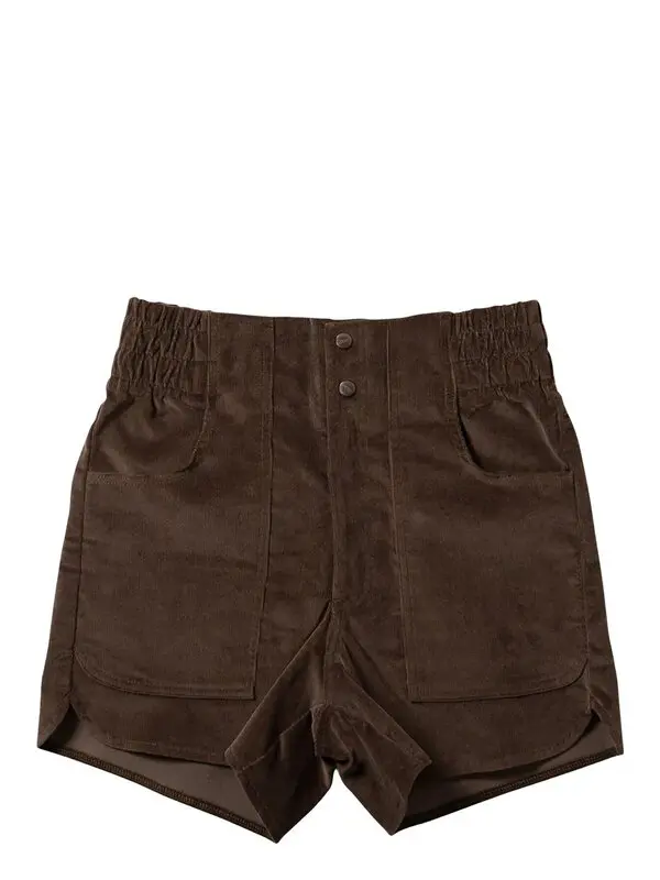 DESO Out West Stretch Corduroy High-waisted Shorts - Bison