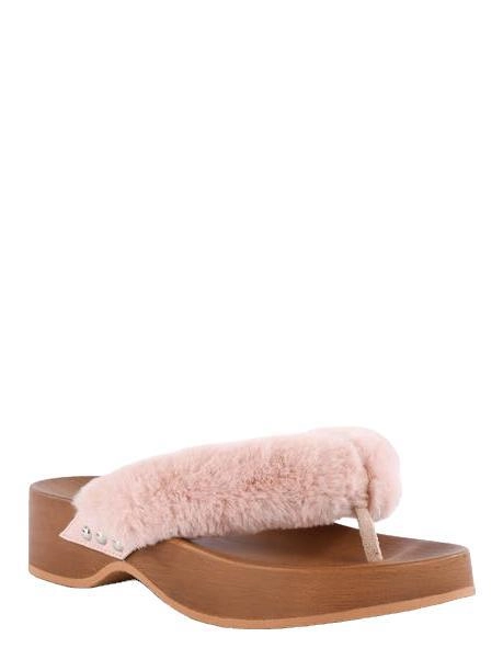 Seychelles Ocean Ave Faux Fur Flip Flop - Blush