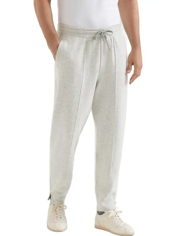 Brunello Cucinelli Cashmere Double Knit Trousers - Light Grey