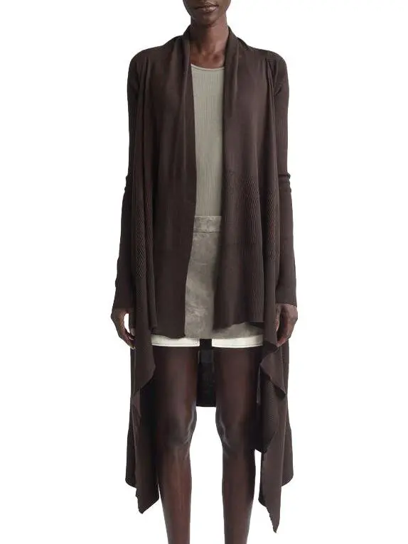 Rick Owens Asymmetrical Wool Cardigan - Grease