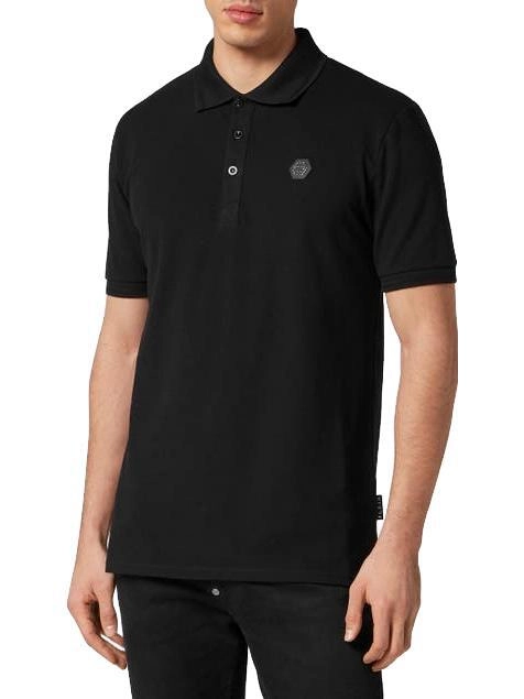 Philipp Plein Polo Shirt Ss Gothic Plein - Black