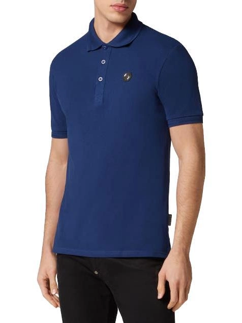 Philipp Plein Polo Shirt Ss Gothic Plein - Darkblue