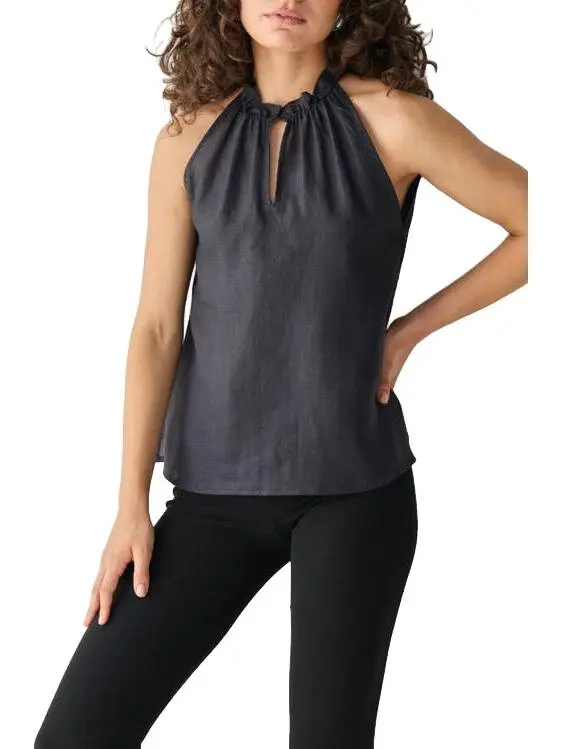 REISTOR Halter Neck Top With Keyhole Detail - Black