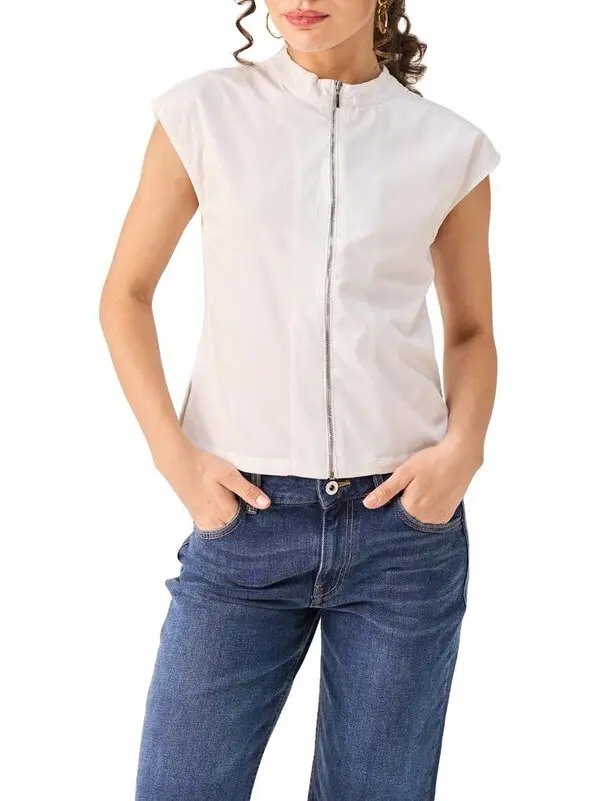 REISTOR Zip Front Top - White