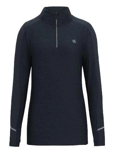 DARE 2B Gravitate Marl Jersey With Quarter Zip And Reflective Accents - Navy