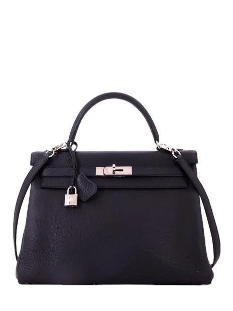 Hermès Kelly Handbag Togo With Palladium Hardware 32 - Black