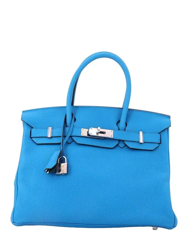 Hermès Birkin Handbag Verso Togo With Palladium Hardware 30 - Blue