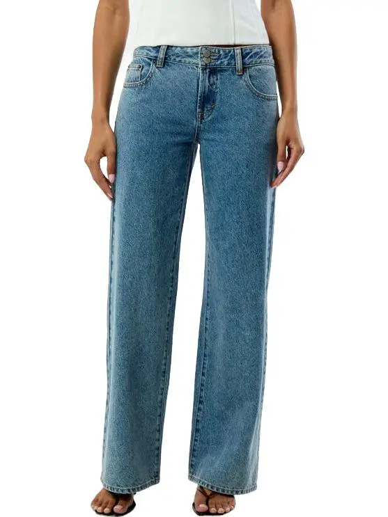 PACSUN Casey Low Rise Baggy Jeans - Medium Indigo