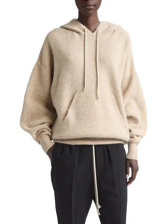 Rick Owens Oversized Alpaca Blend Hoodie - Dna