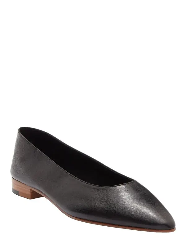 Jeffrey Campbell Vespa Pointed Toe Flat - Black Tan Stack