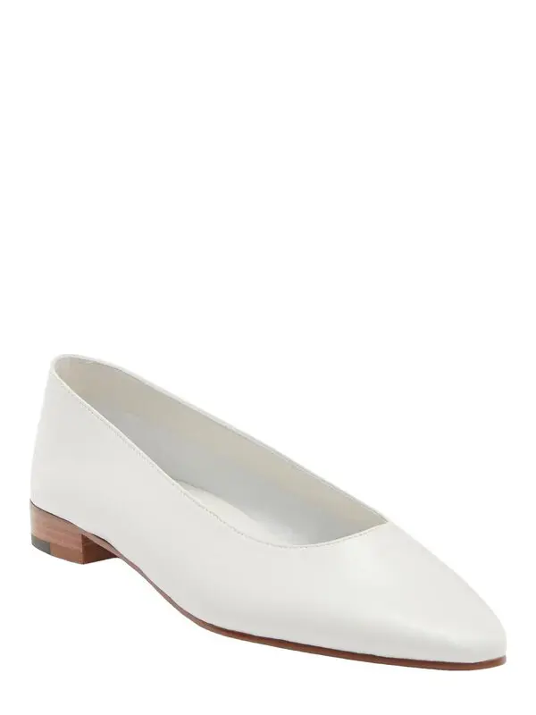 Jeffrey Campbell Vespa Pointed Toe Flat - Ivory Tan Stack