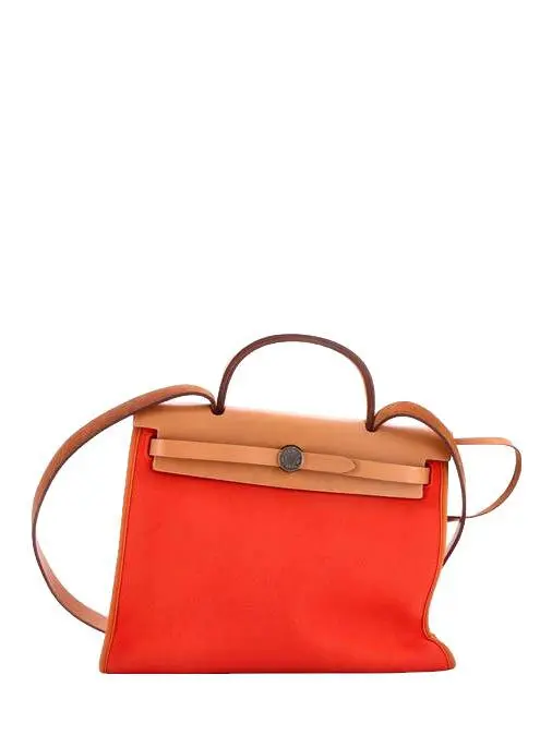 Hermès Herbag Zip Leather And Toile 31 - Red