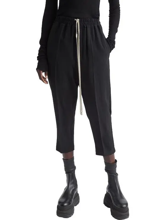 Rick Owens Astaire Crepe Crop Pants - Black