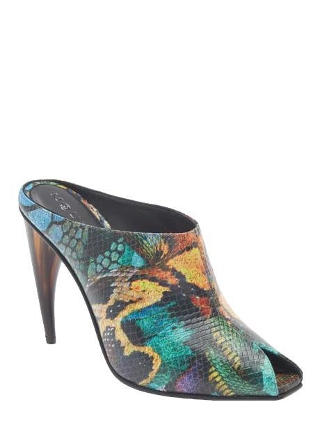 Alexander McQueen 105mm Peep Toe Cone Heel Mule - Sun