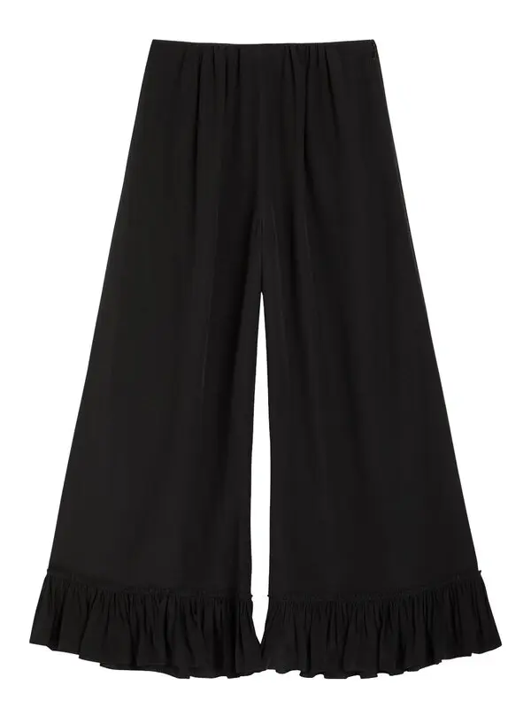 Chloé Frill Silk-georgette Culottes - Black