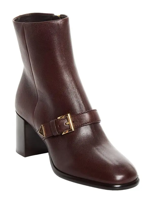Prada Buckled Block Heel Bootie - Moro