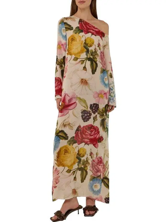 PALM NOOSA Goldie Floral Print Silk Maxi Dress - Rosetta