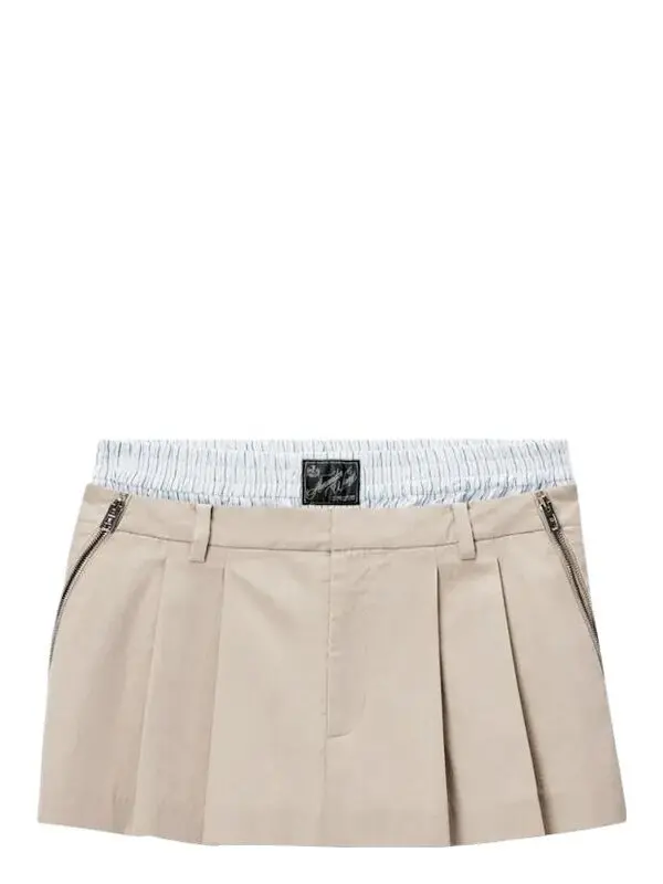 Alexander Wang Zipper Detail Pleated Skort - Stone
