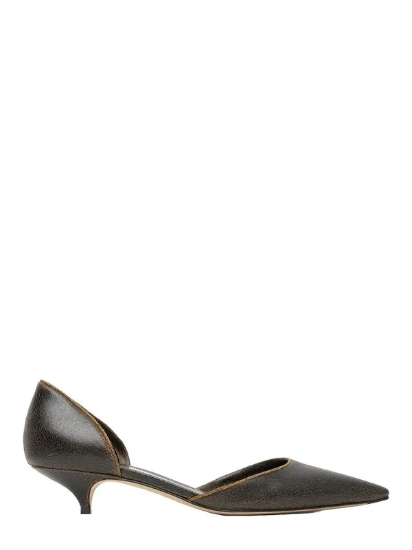 THE ROW Liisa D'orsay Kitten Heel Pumps - Brown