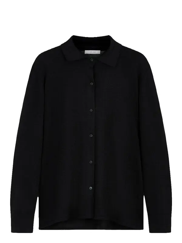 THE ROW Ocari Cashmere Cardigan Top - Black
