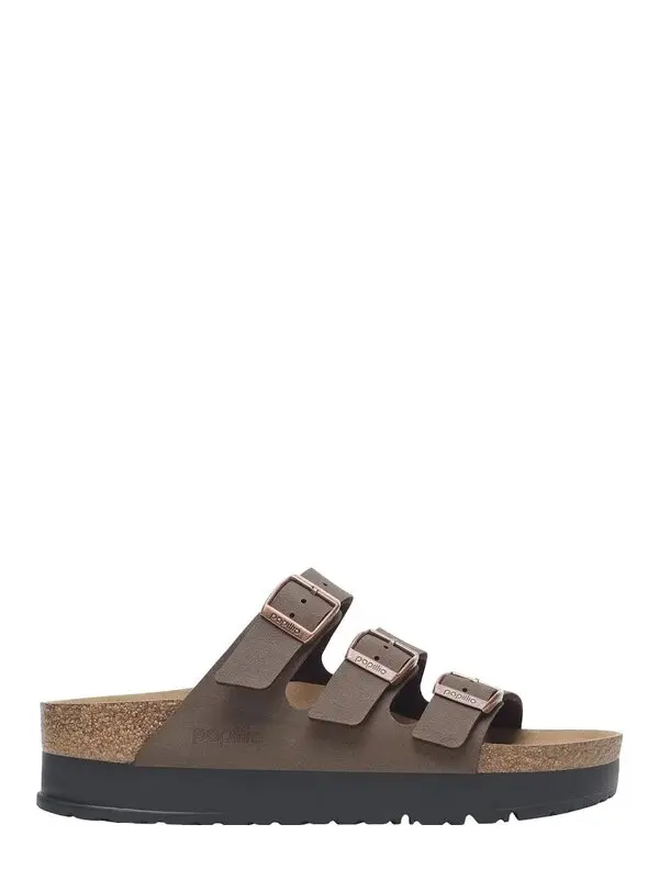 BIRKENSTOCK Florida Vegan Flex Platform Birkibuc Sandals - Mocha