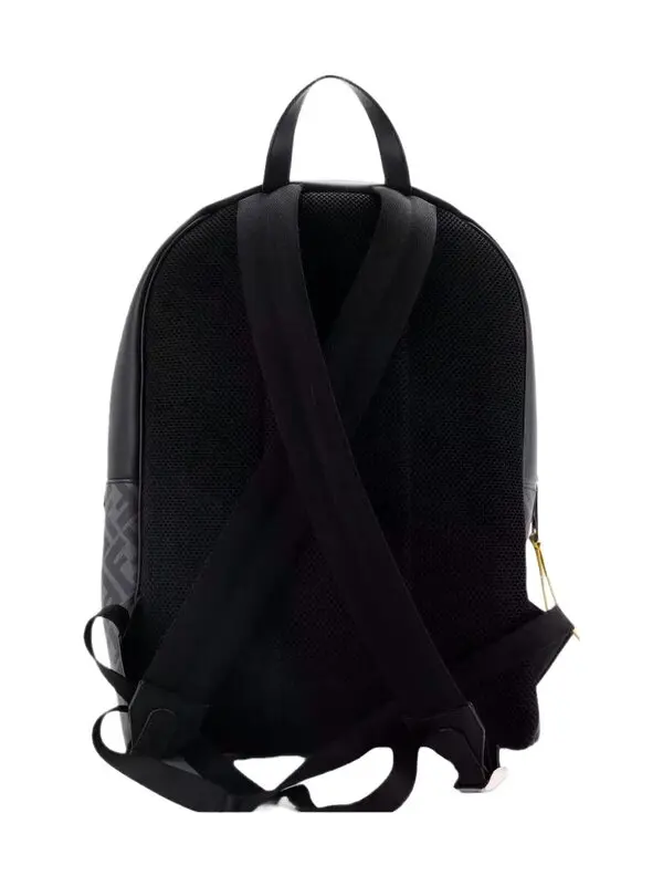 Fendi Zucca Coated Canvas And Leather Backpack - Black