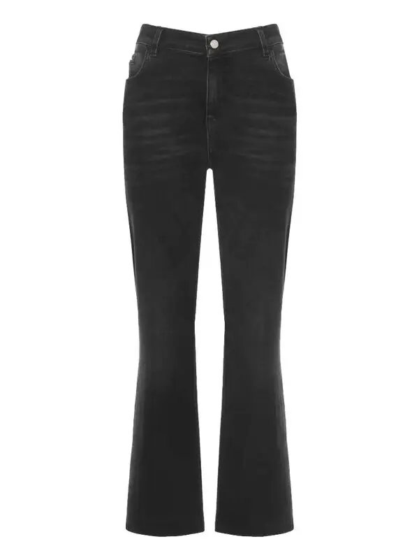 Marella Cropped Flared Jeans - Black