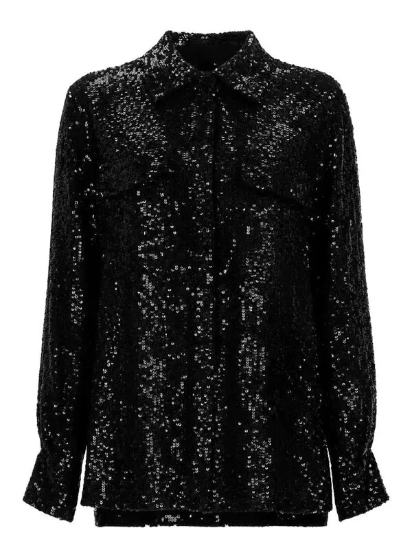 P.a.r.o.s.h Sequin Embellished Shirt - Black