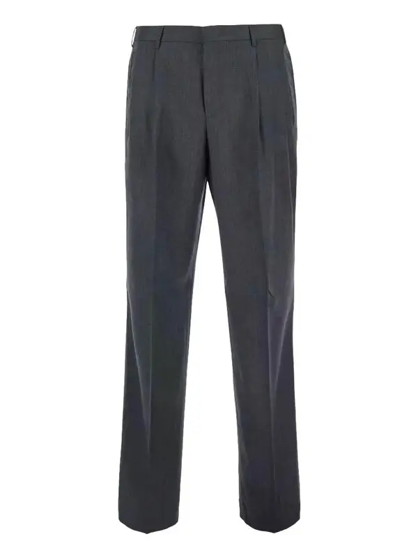 PT TORINO Pleated Straight-leg Trousers - Grey
