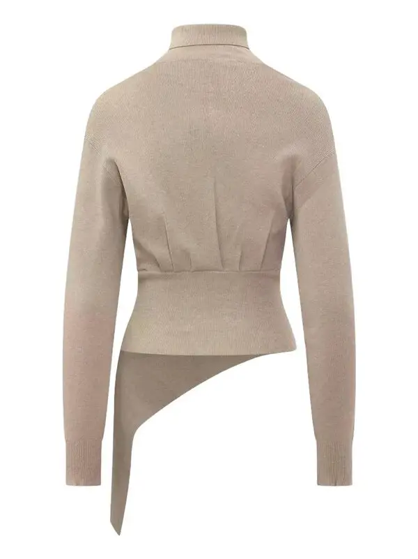 LANVIN Draped Safety Pin Sweater - Neutrals