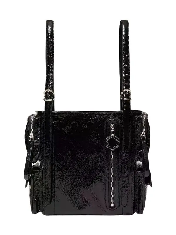 Stella McCartney Crinkled Finish Multi-pocket Tote Bag - Black