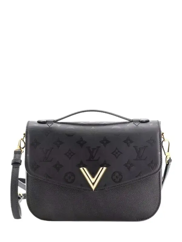 LOUIS VUITTON Very Messenger Monogram Leather Shoulder Bag - Black