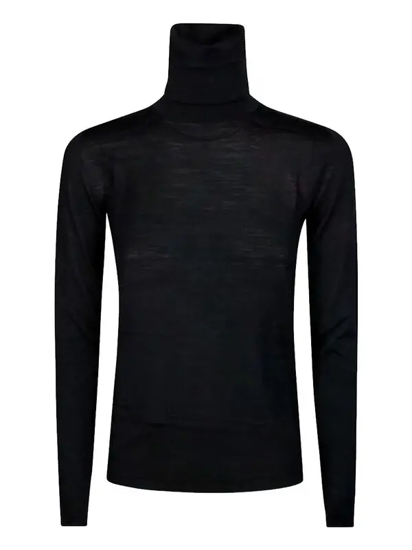 Max Mara Fine Knit Roll Neck Sweater - Black