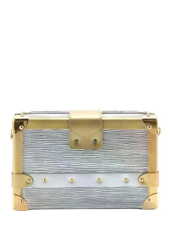 LOUIS VUITTON Petite Malle Handbag Epi Leather Clutch Bag - Silver