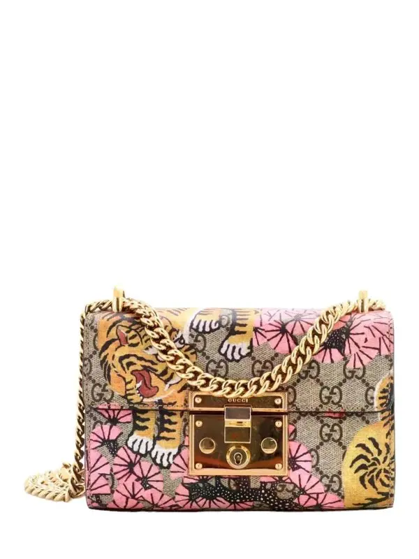 Gucci Padlock Bengal Print Gg Coated Canvas Small Shoulder Bag - Brown
