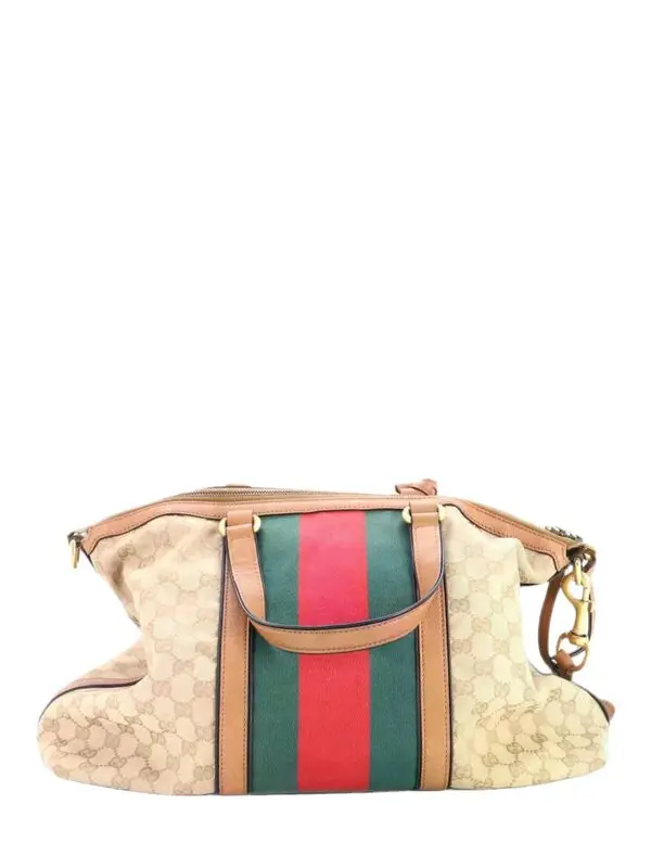 Gucci Rania Web Gg Canvas Medium Convertible Top Handle Bag - Brown