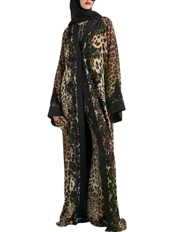 Dolce & Gabbana Leo Print Charmeuse Trousers - Neutrals
