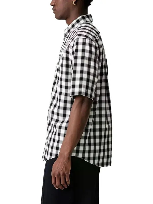 Fred Perry Gingham-check Short-sleeve Shirt - Black