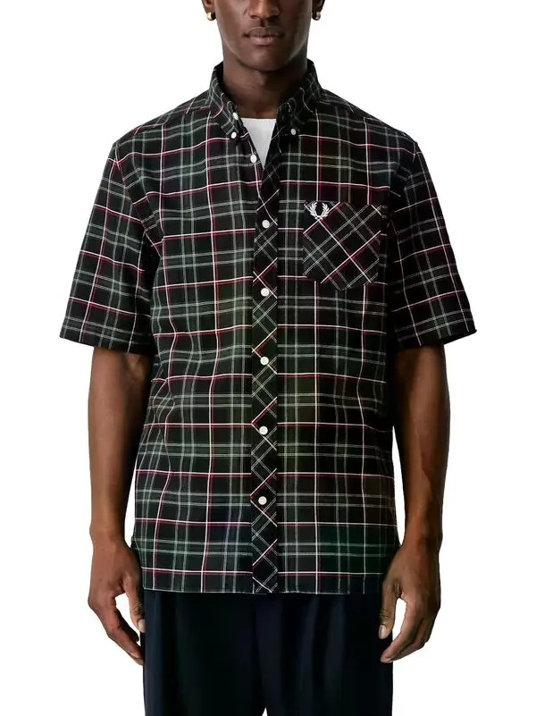 Fred Perry Tartan-check Button-down Shirt - Blue
