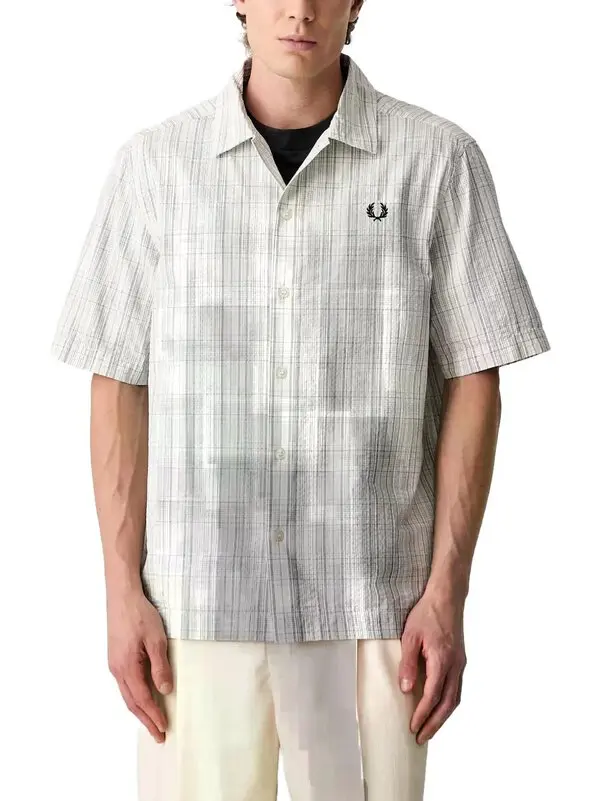 Fred Perry Check-print Short-sleeve Shirt - Neutrals