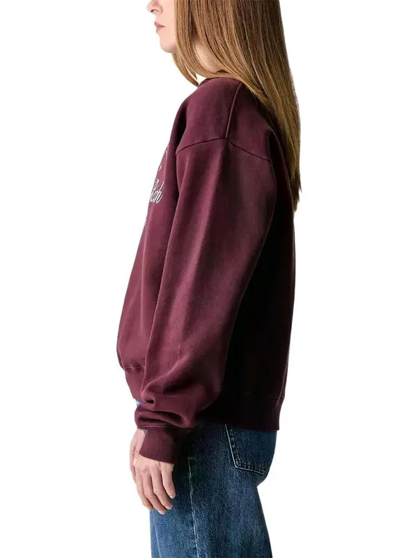 SPORTY & RICH Syracuse Embroidered Crewneck Sweatshirt - Red