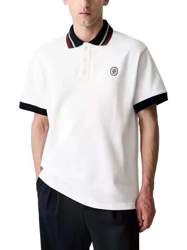 Drole De Monsieur D Mirror Tipped Polo Shirt - White